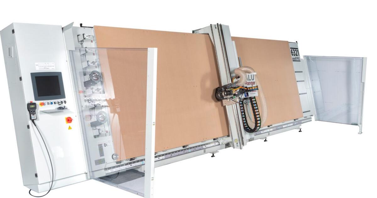 CNC panel router with vertical table for architectural panels ...